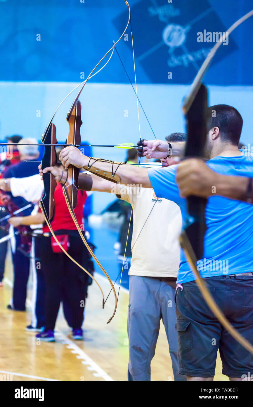 indoors archery match Stock Photo - Alamy