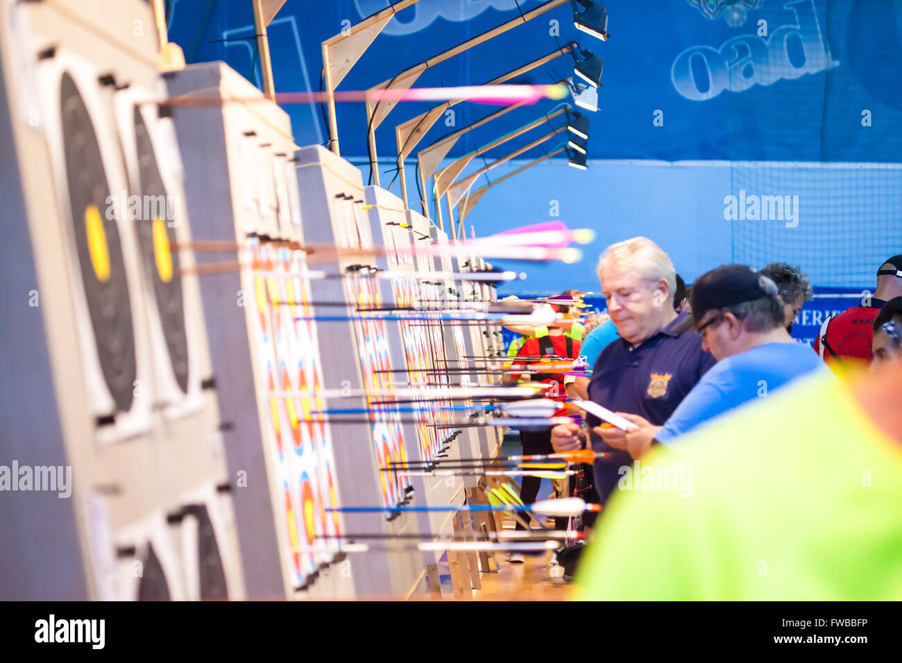 indoors archery match Stock Photo - Alamy