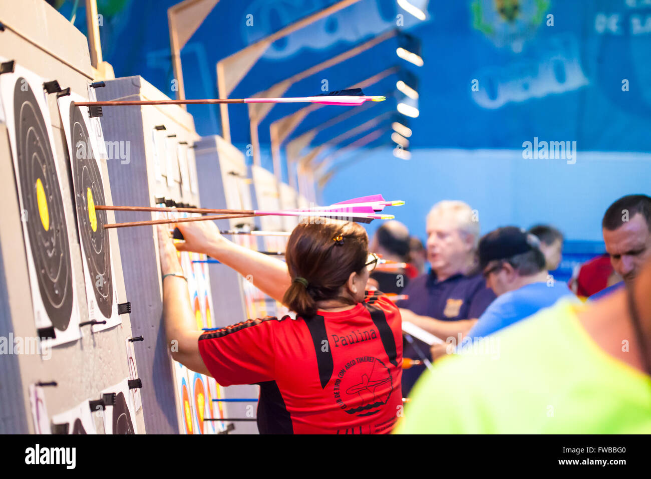 indoors archery match Stock Photo - Alamy