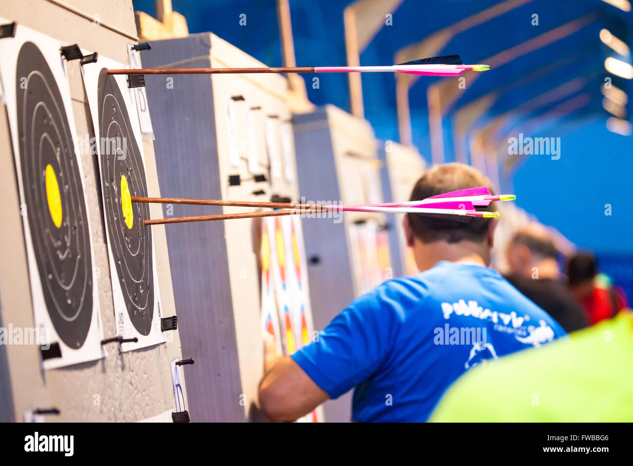 indoors archery match Stock Photo - Alamy