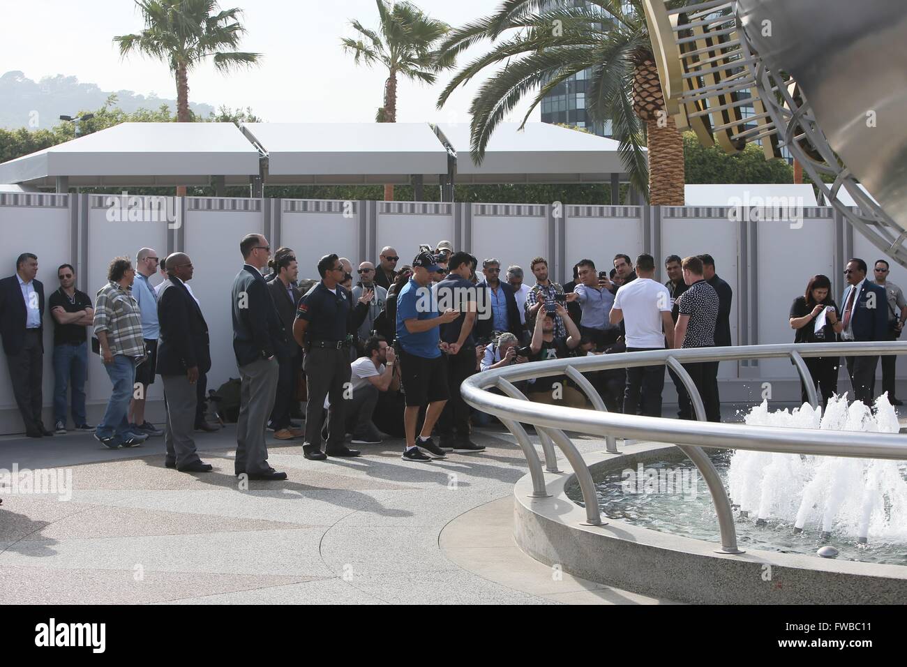 Amir Kahn and Canelo Alvarez seen with Oscar De La Hoya at Universal ...