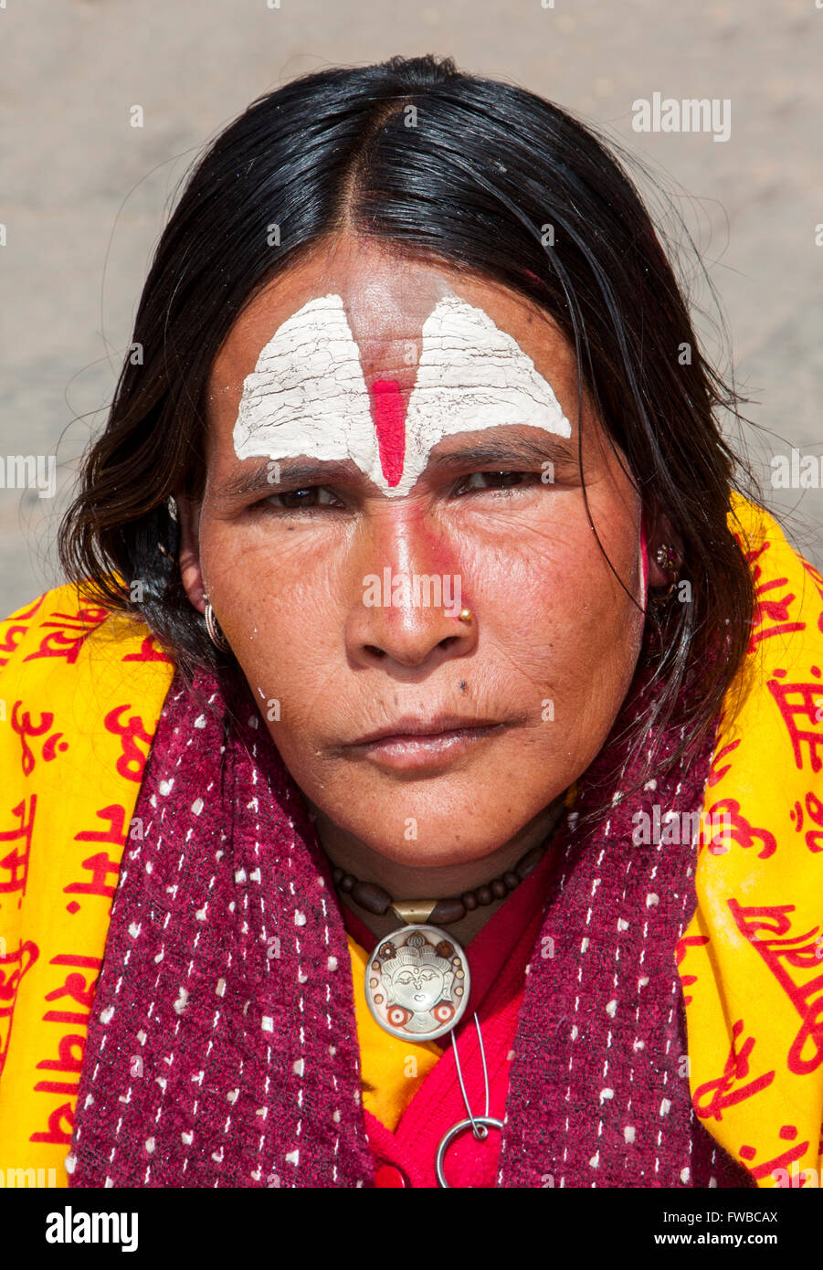 Nepal, Pashupatinath. Female Hindu Sadhu (Ascetic). She wears a nose ...