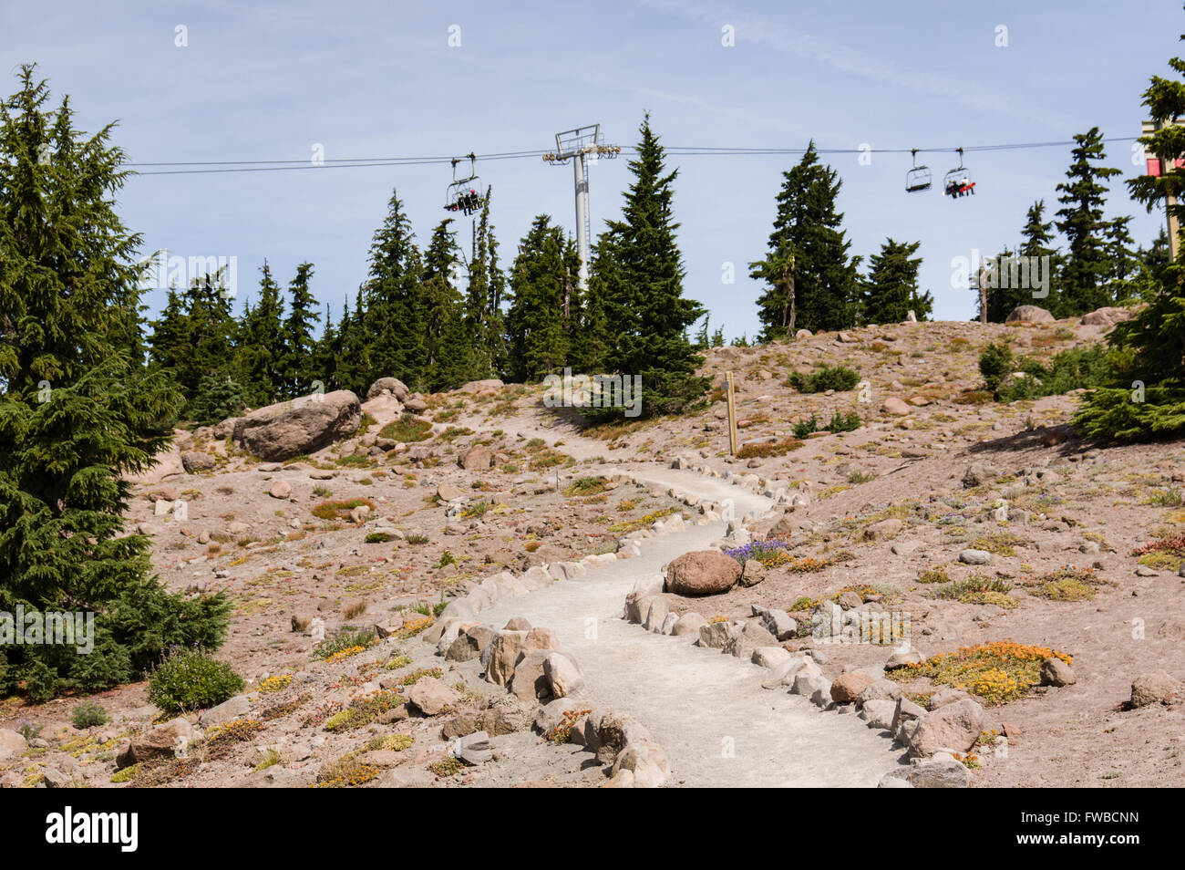 Ski lift at Timberline Lodge ski resort. Mt Hood. Oregon Stock Photo ...
