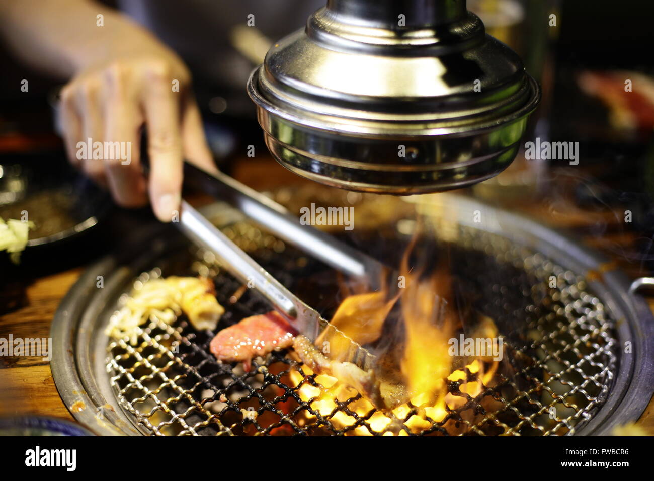 Raw beef slice for barbecue or Japanese style yakiniku Stock Photo - Alamy