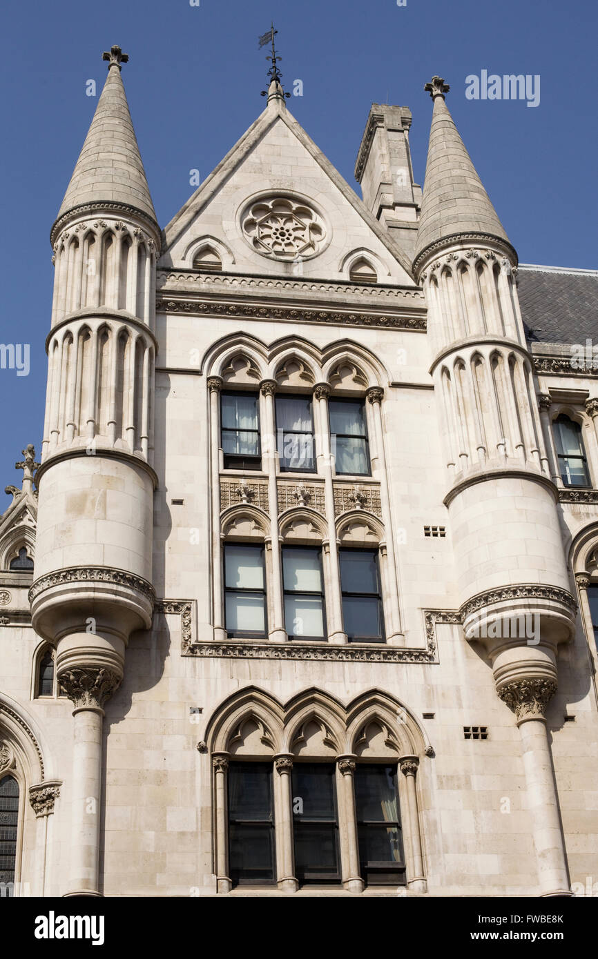 Front facade of the Royal Courts of Justice London Stock Photo - Alamy