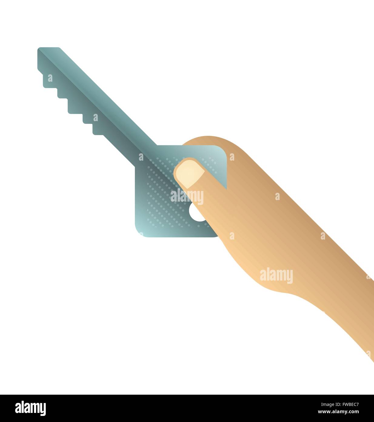 Hand holding key on white background Stock Vector Image & Art - Alamy
