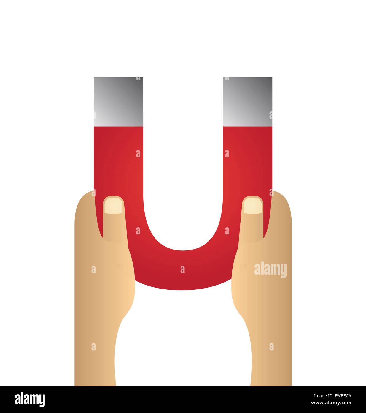 Hand holding magnet on white background Stock Vector Image & Art - Alamy