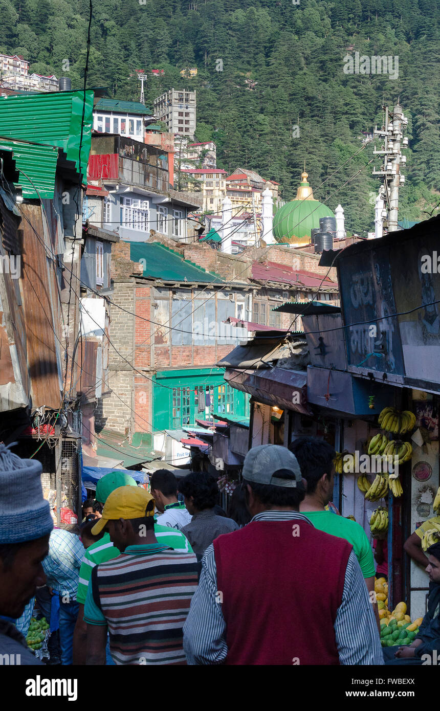 People walking in street, Shimla, Simla, Himachal Pradesh, India Stock ...
