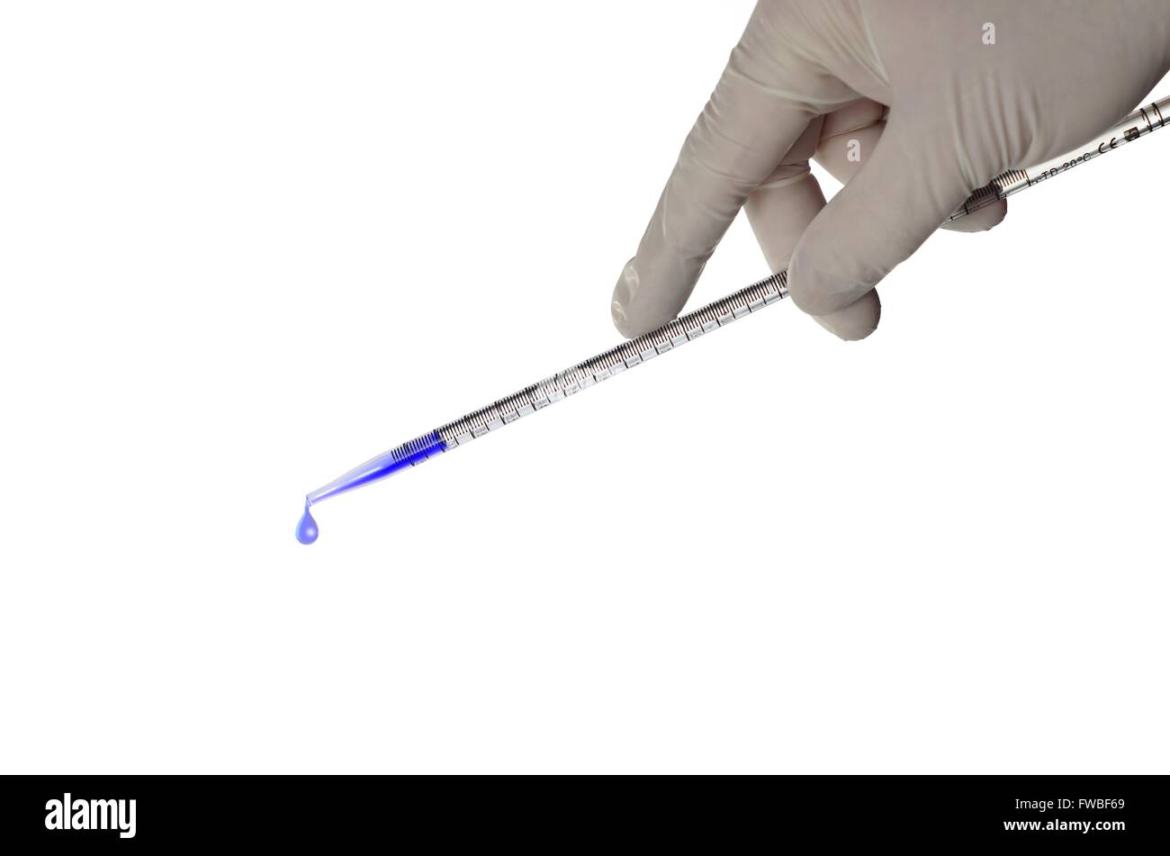 pipette in hand on white background Stock Photo - Alamy