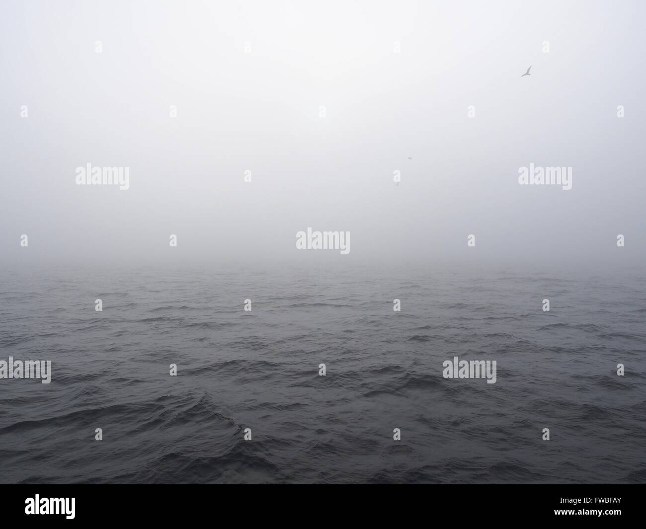 misty fog over sea with sun Stock Photo - Alamy