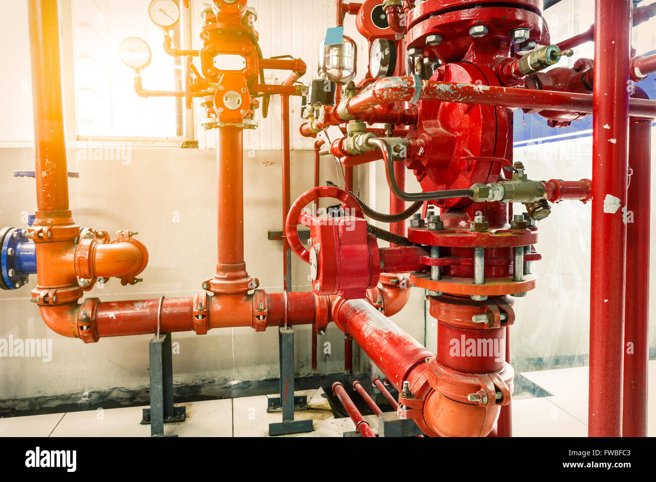 Industrial fire extinguishing system Stock Photo - Alamy