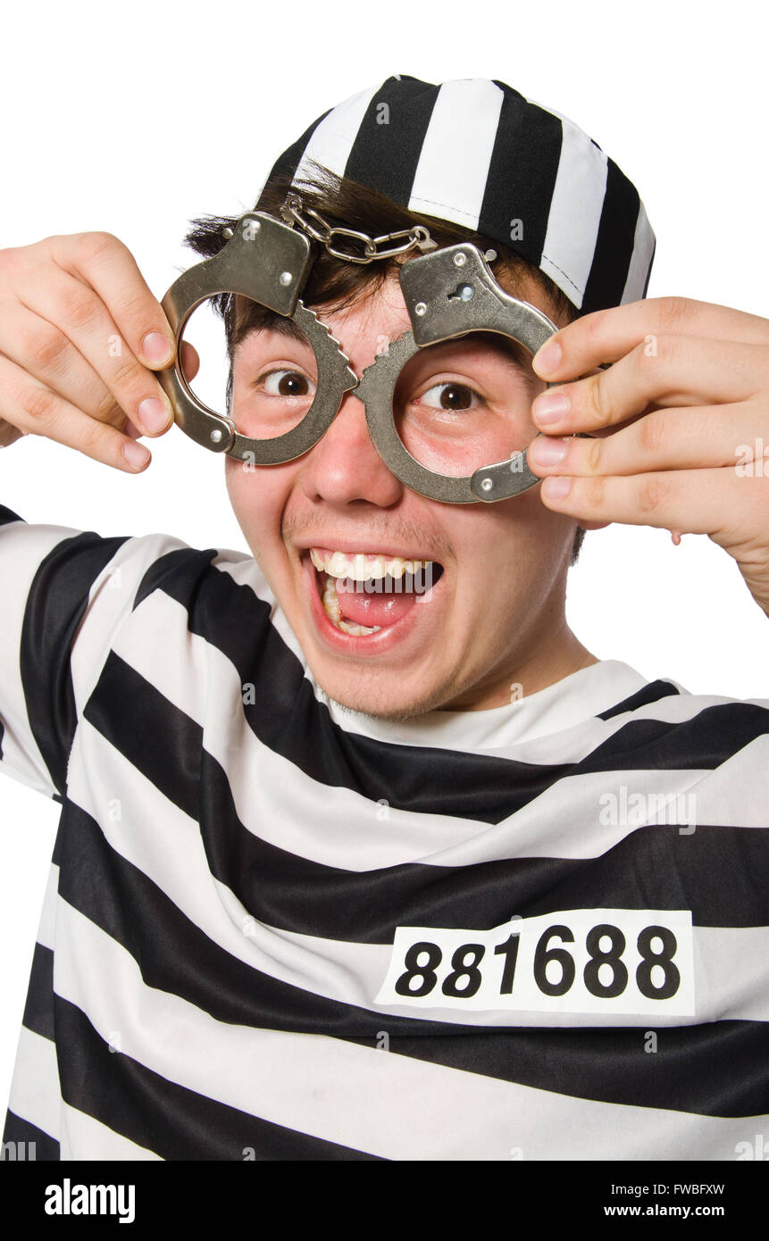 Prisoner isolated on the white background Stock Photo - Alamy