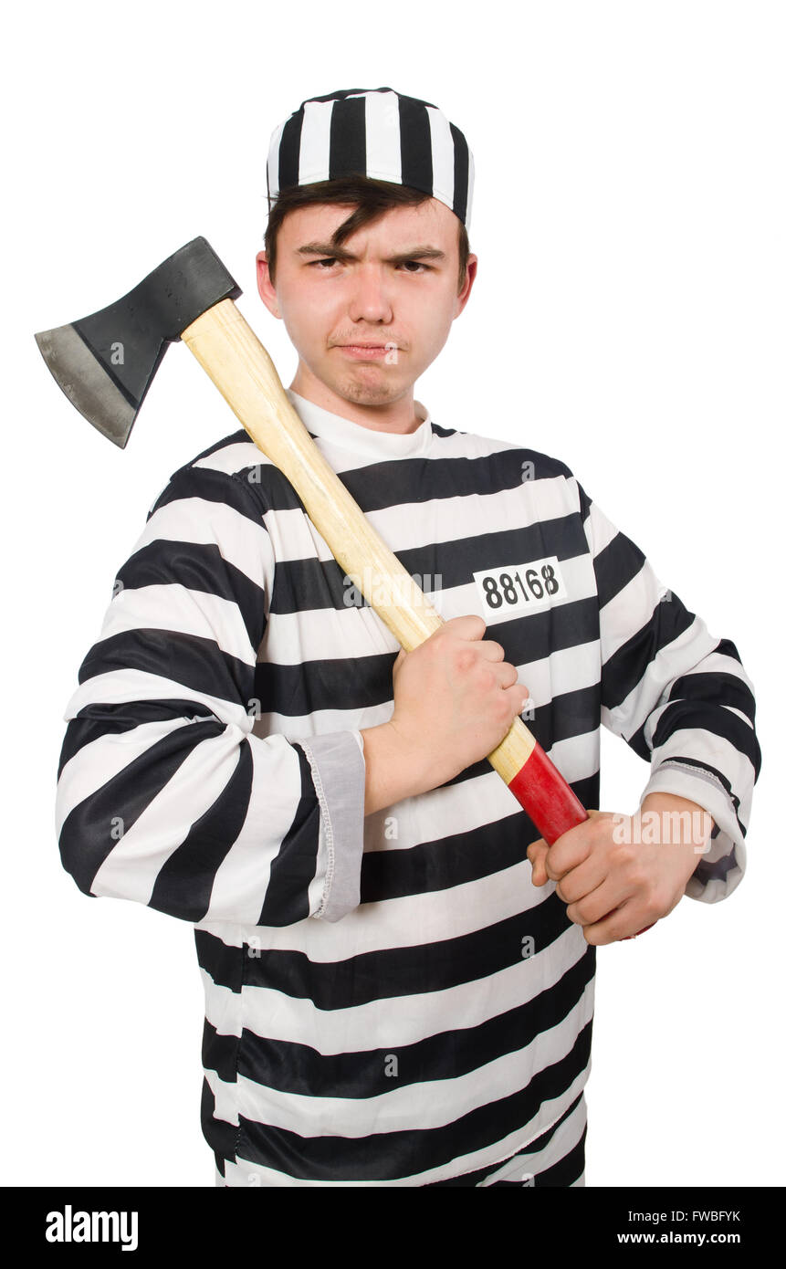 Prisoner isolated on the white background Stock Photo - Alamy