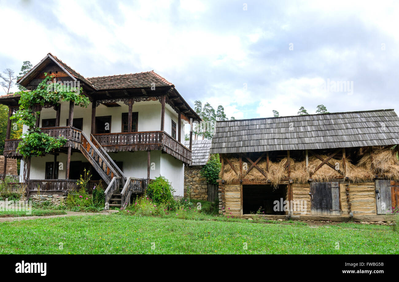 Old traditional farm from Romania Stock Photo - Alamy