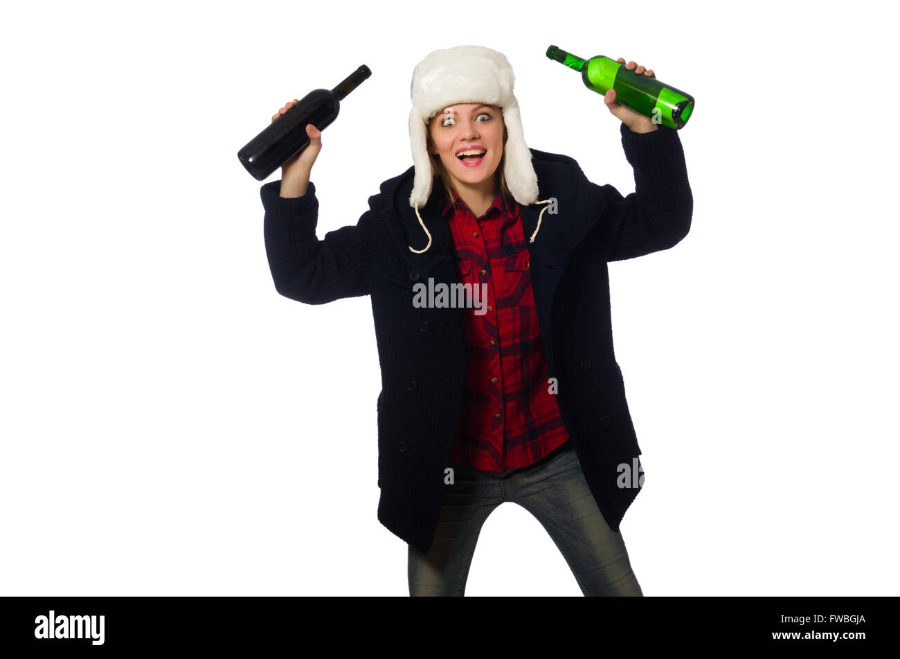 Woman with hat in funny concept Stock Photo - Alamy