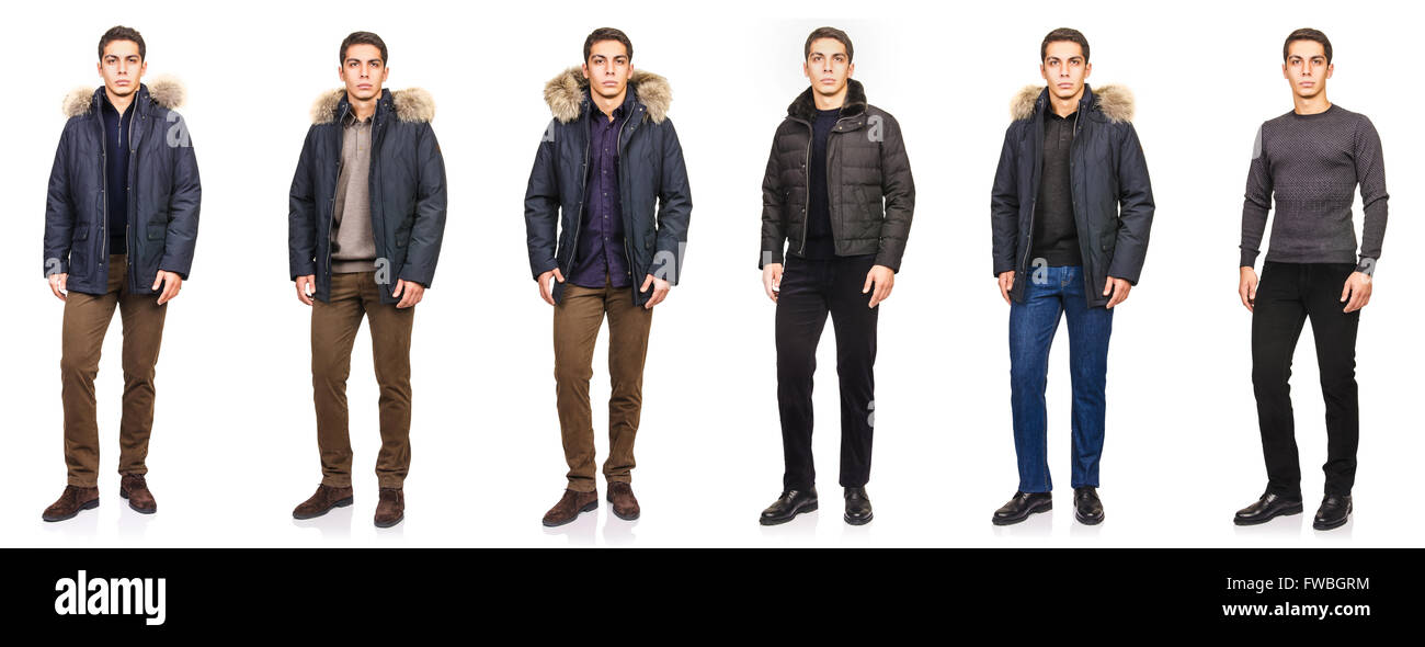 Young man in fashion concept isolated on white Stock Photo - Alamy
