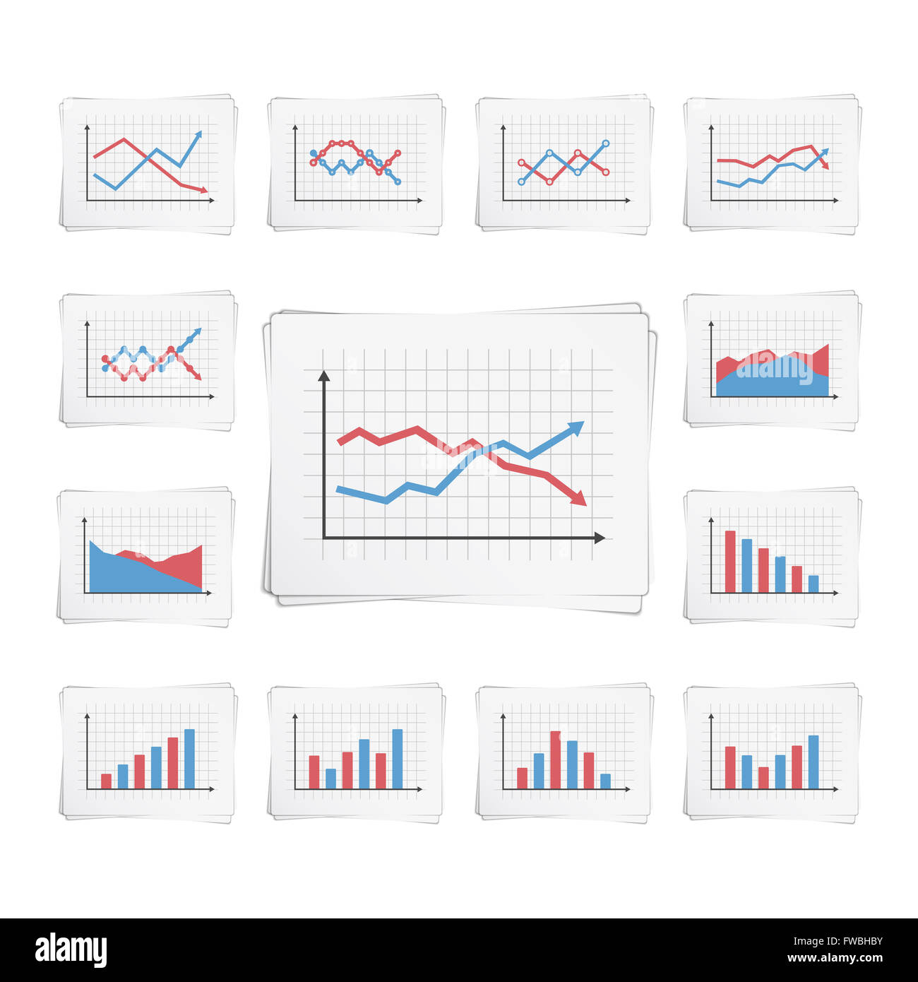 Papers with different graphs and charts Stock Photo - Alamy