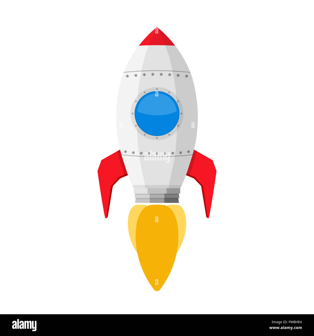 Rocket icon on white background, flat design Stock Photo - Alamy