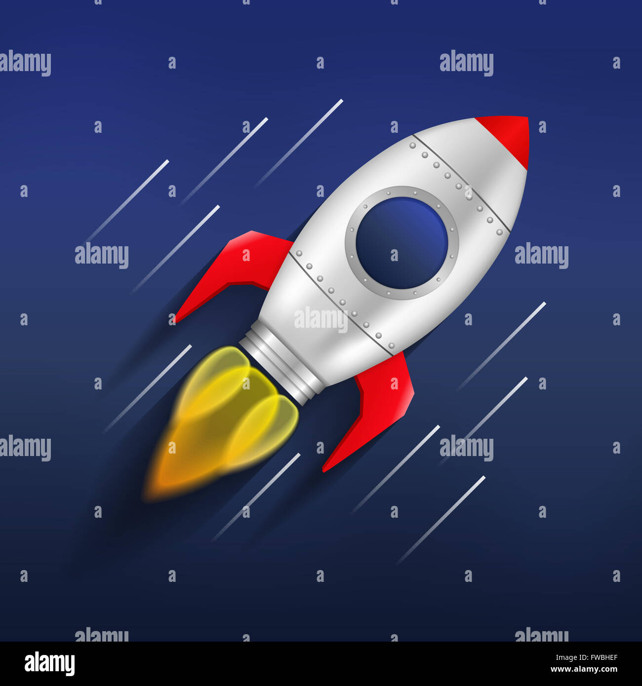Flying rocket in space Stock Photo - Alamy