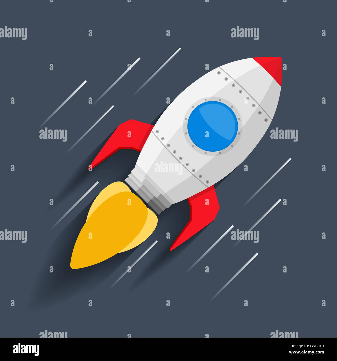 Rocket flynig in space Stock Photo - Alamy