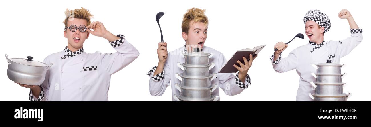 Set of photos with funny cook Stock Photo - Alamy
