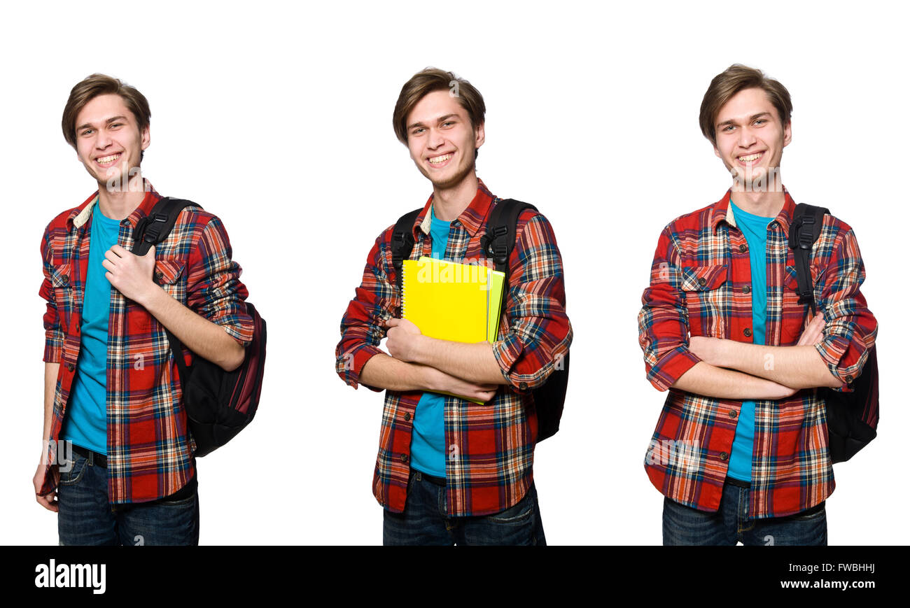 Composite photo of student with books Stock Photo - Alamy