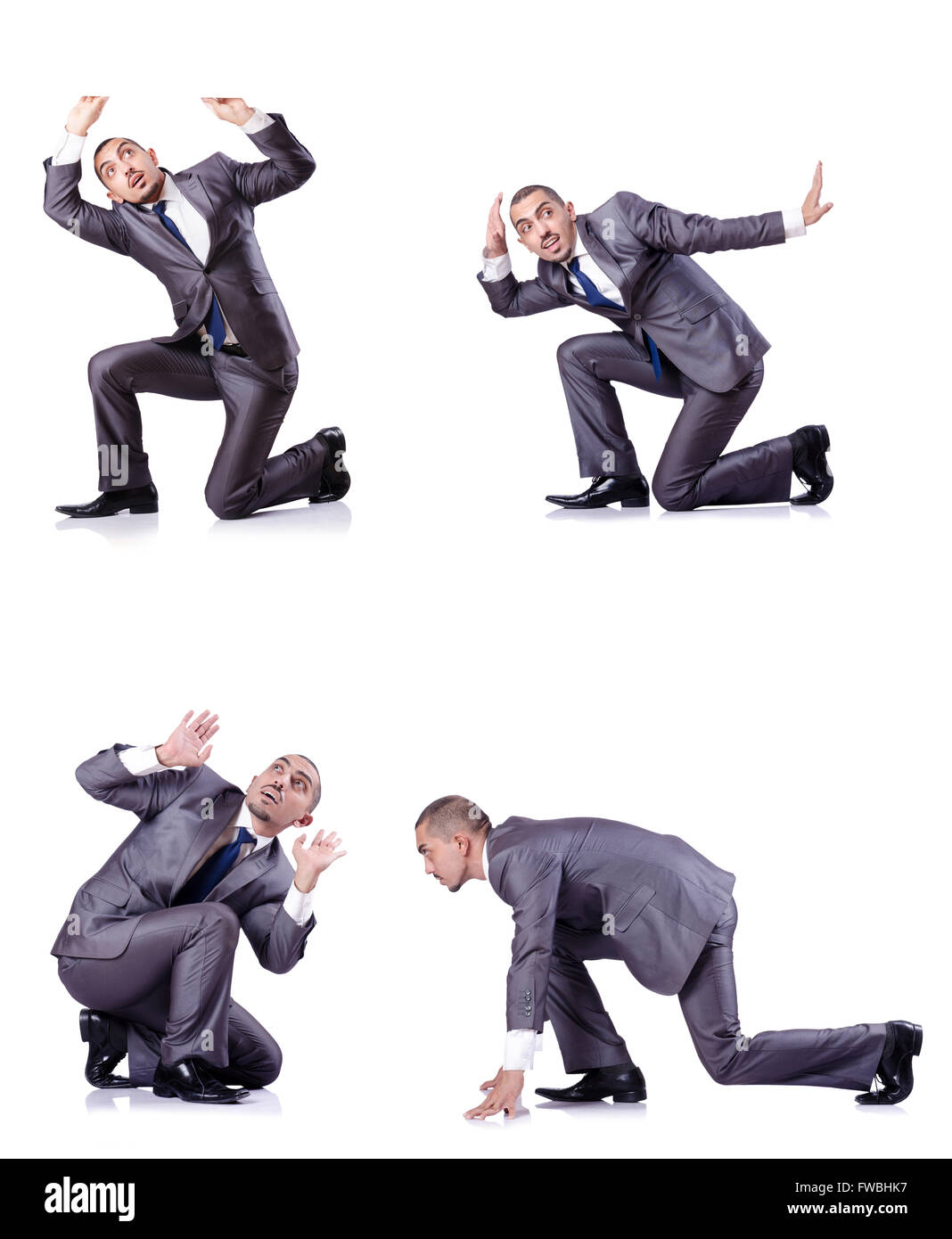 Businessman in various poses isolated on white Stock Photo - Alamy
