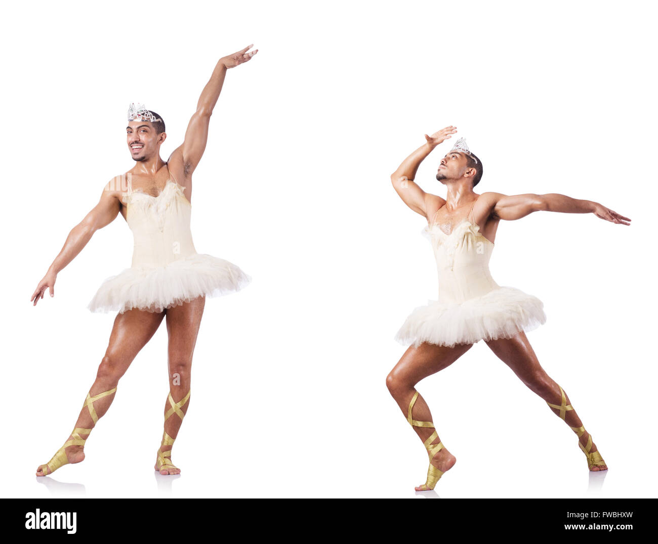 Man in ballet tutu isolated on white Stock Photo - Alamy