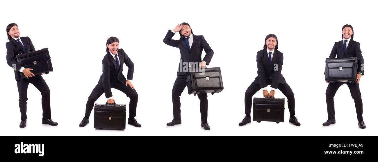 Businessman travelling isolated on white Stock Photo - Alamy