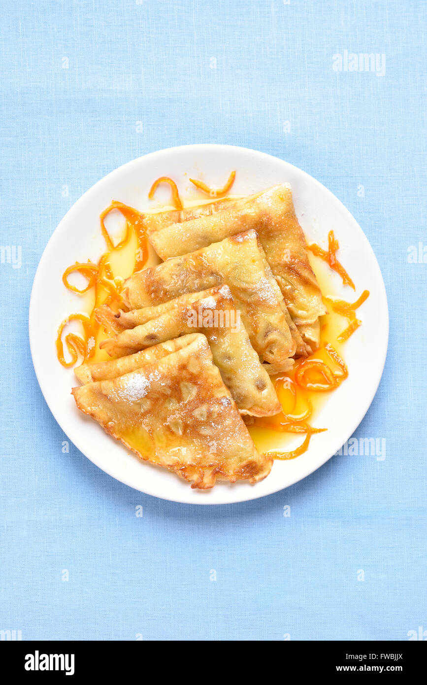 Top view rolled orange hi-res stock photography and images - Alamy