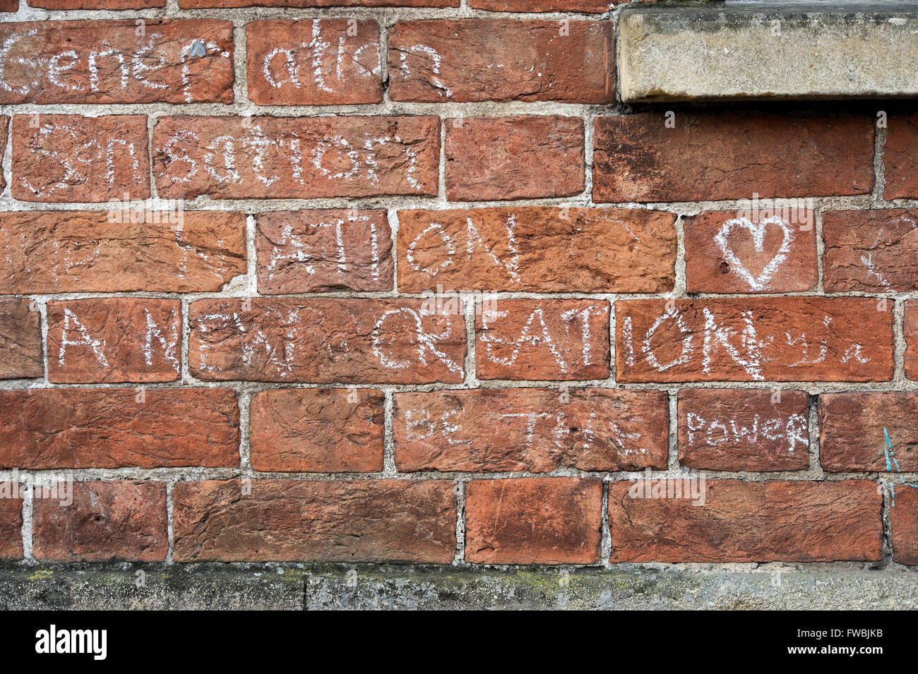 A new creation chalk writing on the wall of the Chocolate love temple ...