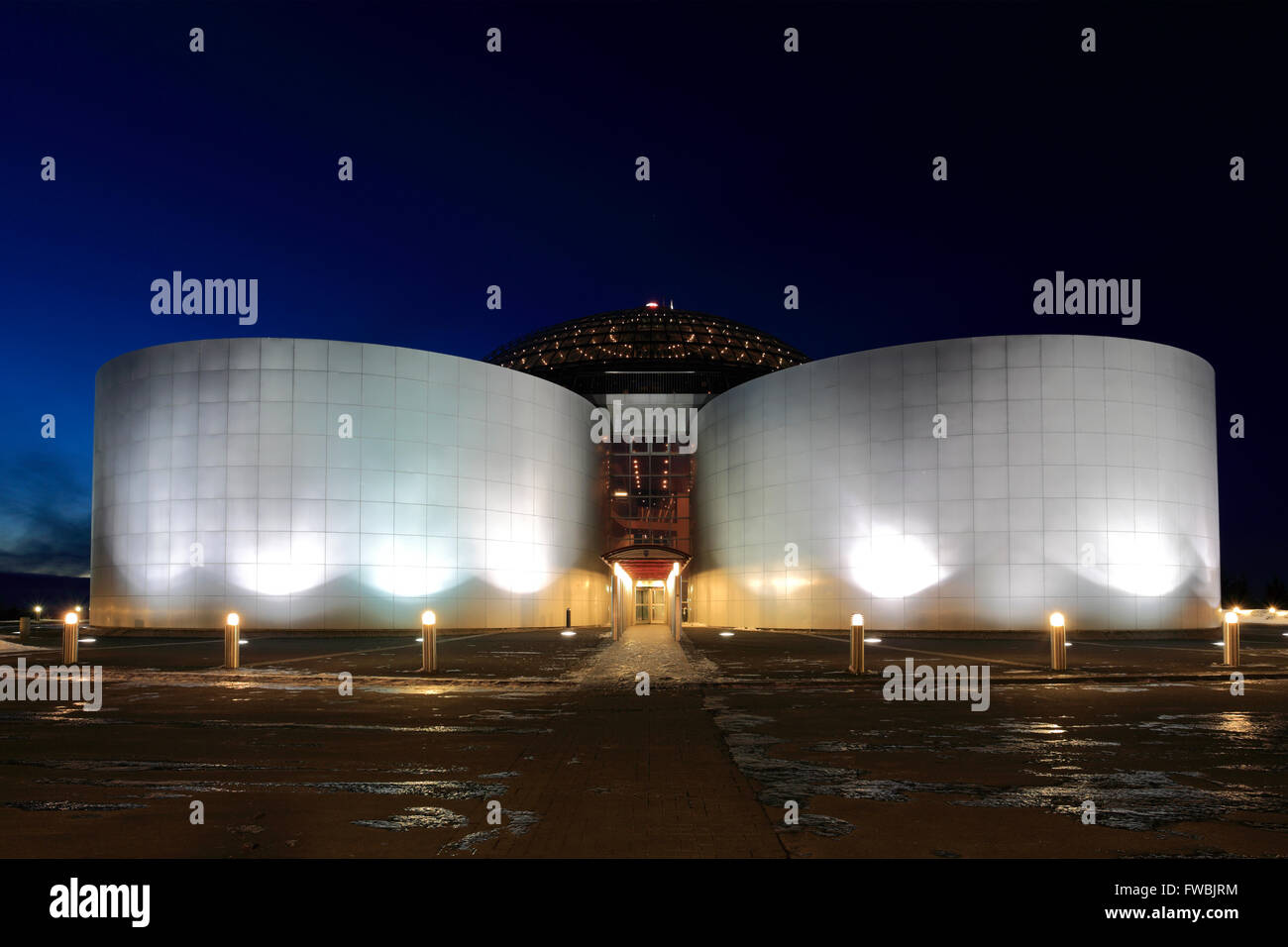 Winter snow, the Perlan building, Reykjavik city, Iceland Stock Photo ...