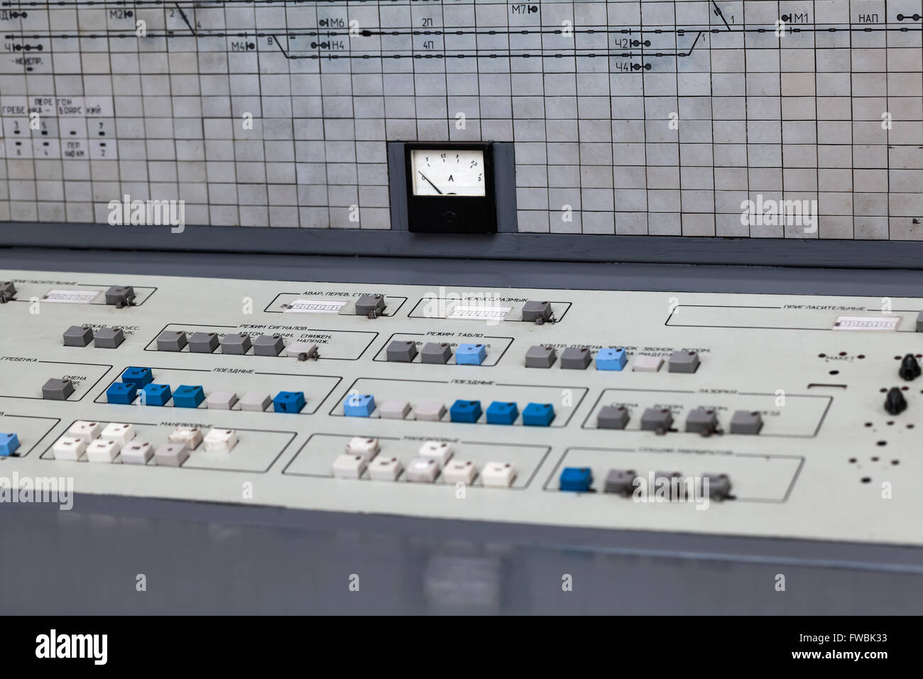 the control panel of an old locomotive closeup Stock Photo - Alamy