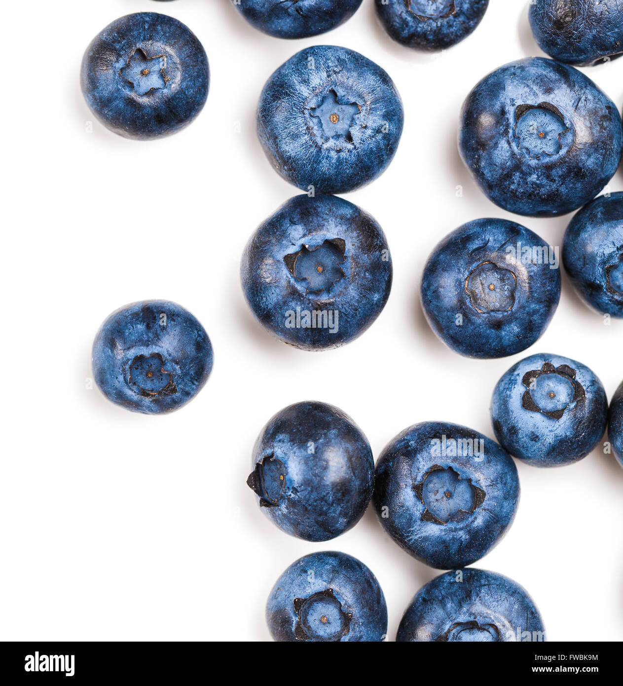natural fresh blueberries closeup on white background Stock Photo - Alamy