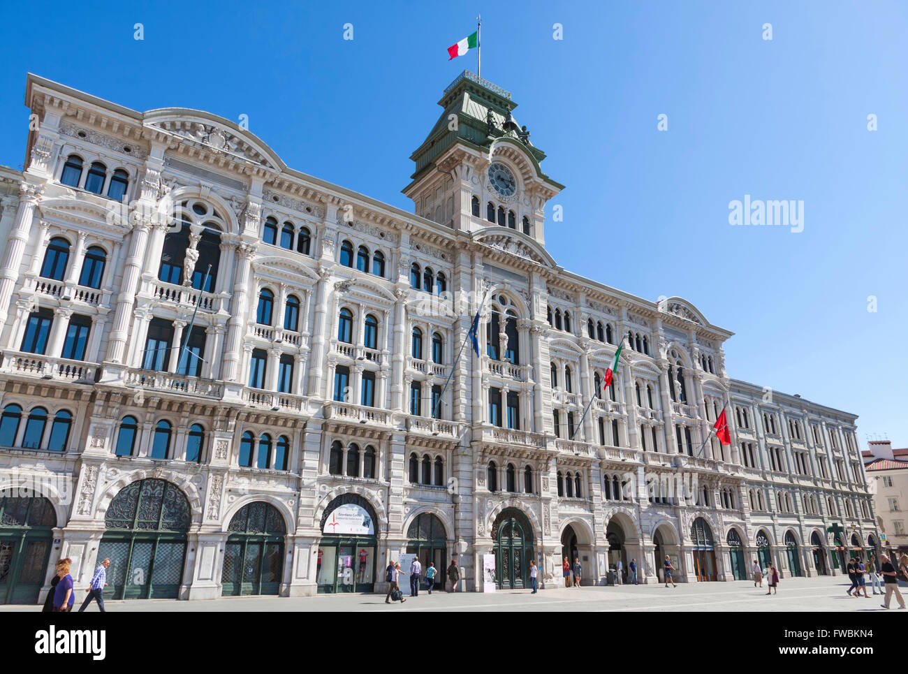 City Hall building (Comune di Triesti) at the Unity of Italy square ...