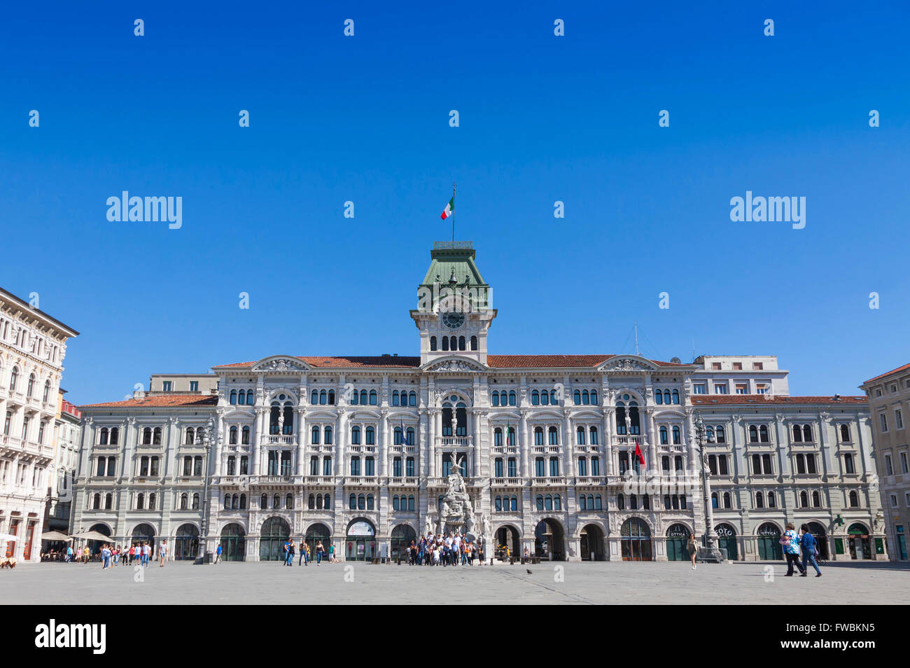 City Hall building (Comune di Triesti) at the Unity of Italy square ...
