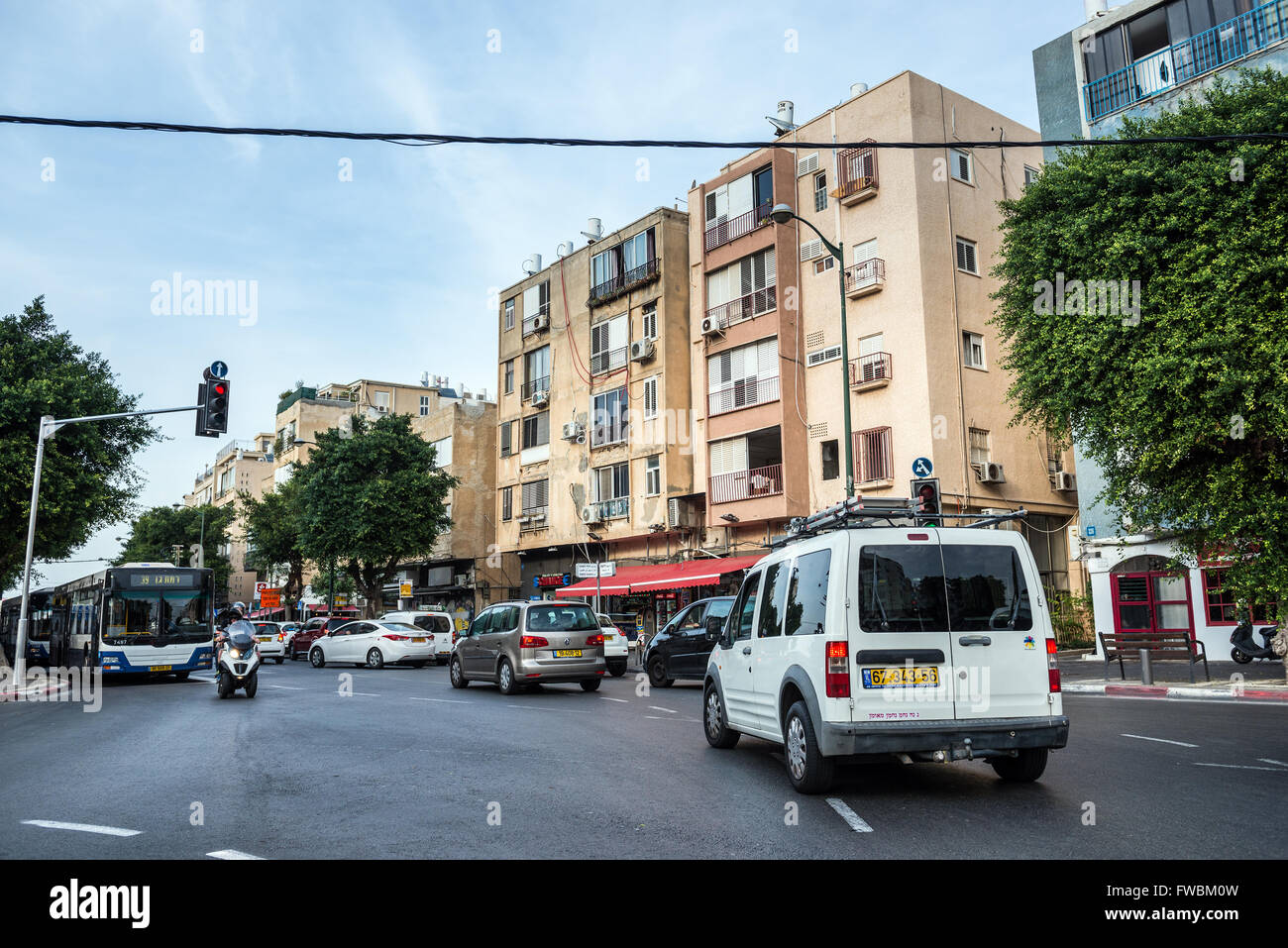 Street in Tel Aviv city, Israel Stock Photo - Alamy