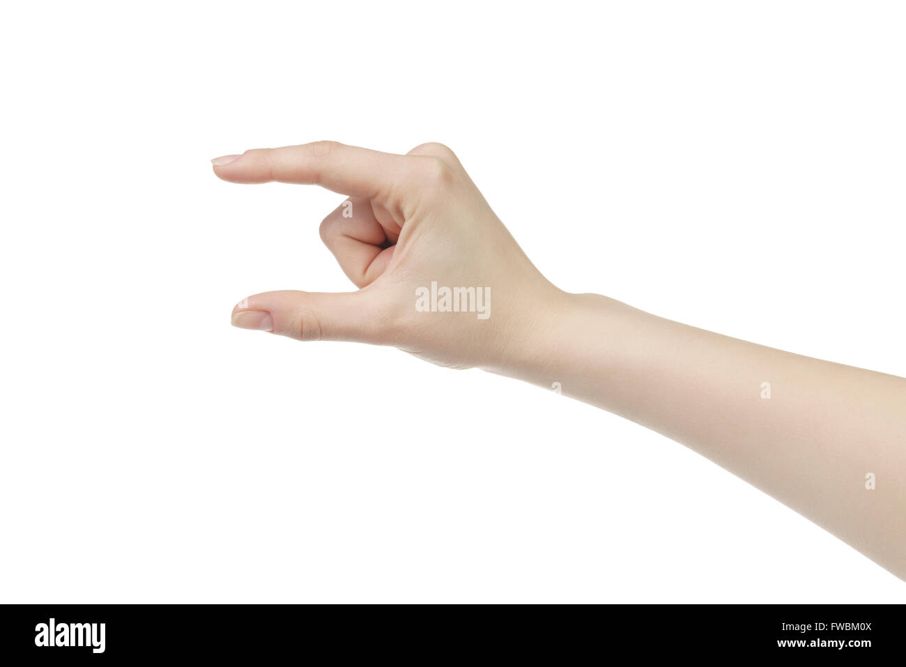 young female right hand to hold something small like card Stock Photo ...