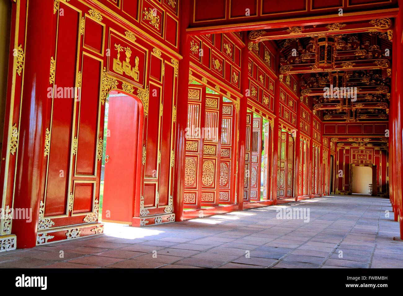 Hue imperial city purple red corridor hi-res stock photography and ...