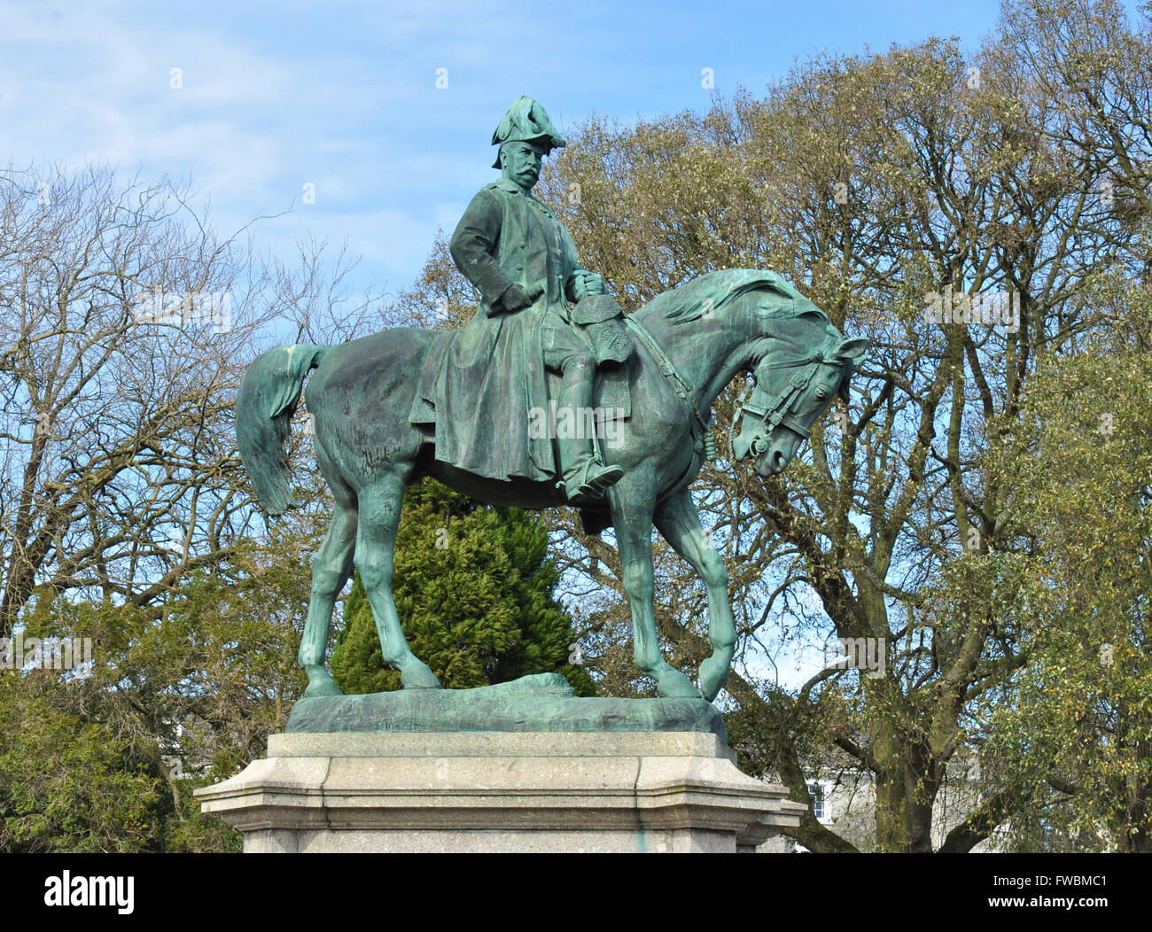 The Redvers Buller monument. A bronze equestrian statue of General Sir ...