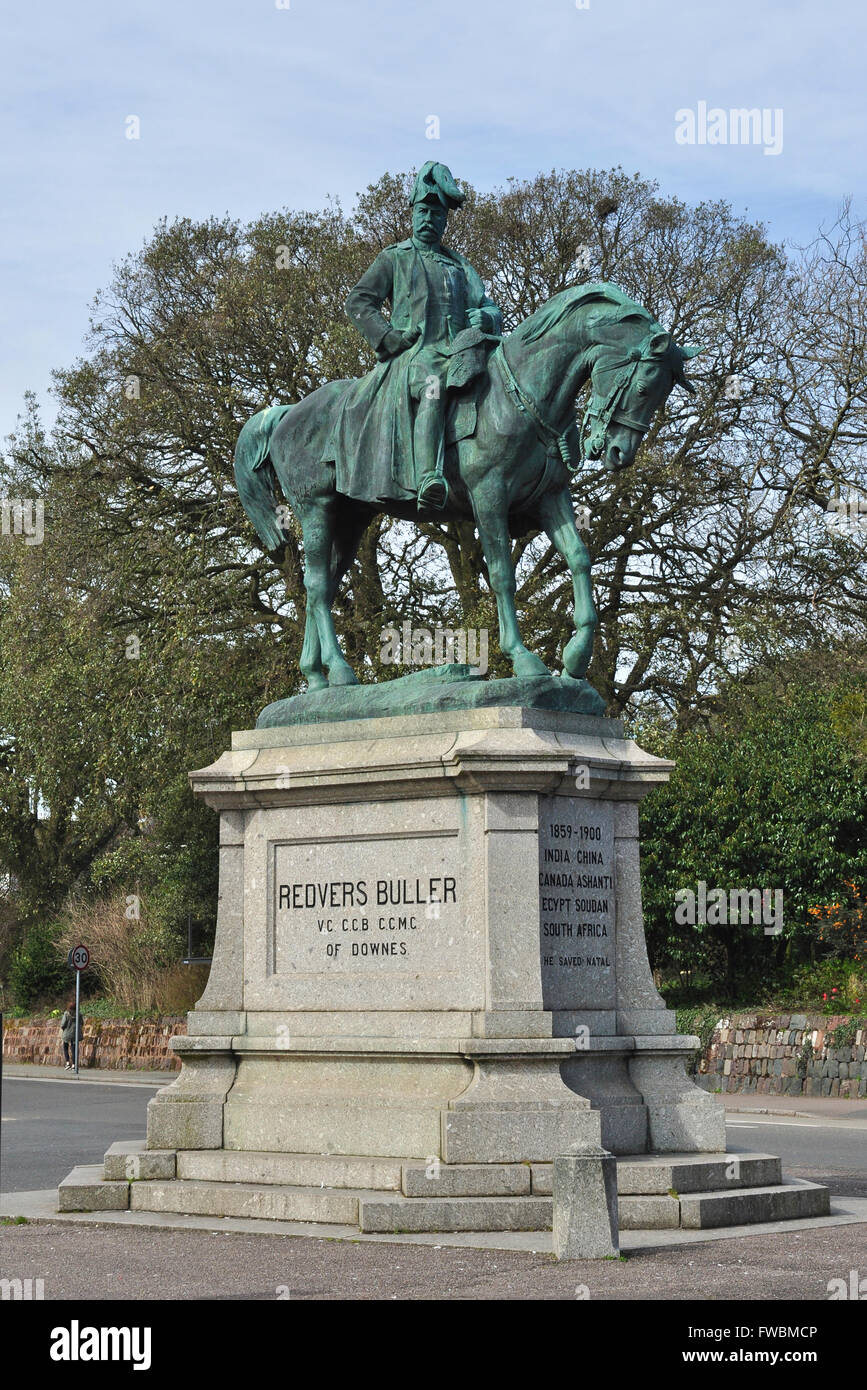 The Redvers Buller monument. A bronze equestrian statue of General Sir ...