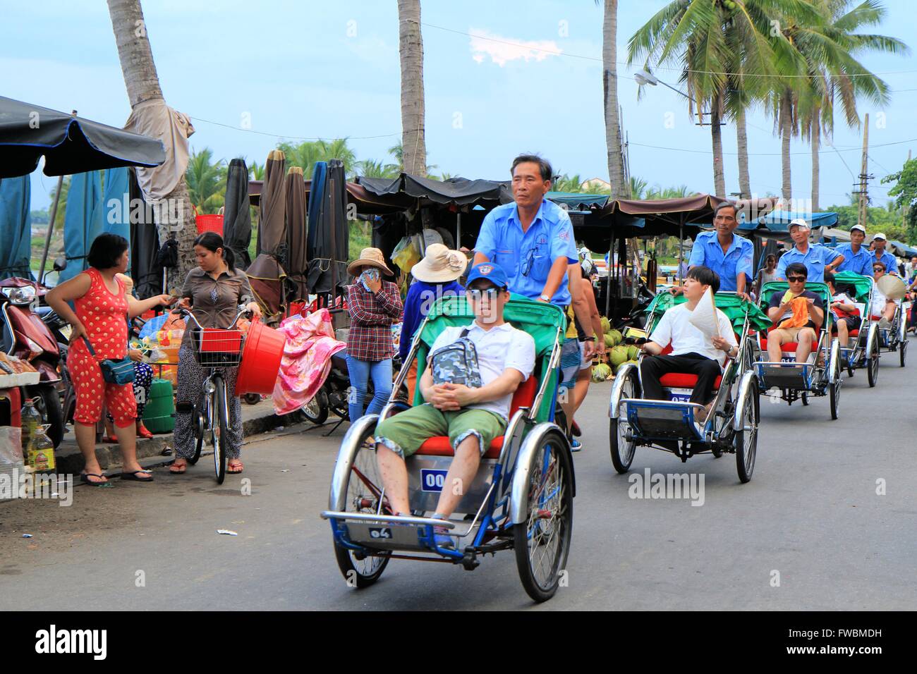 Group of tourists in rickshaw, Hoi An, Vietnam, Asia Stock Photo - Alamy