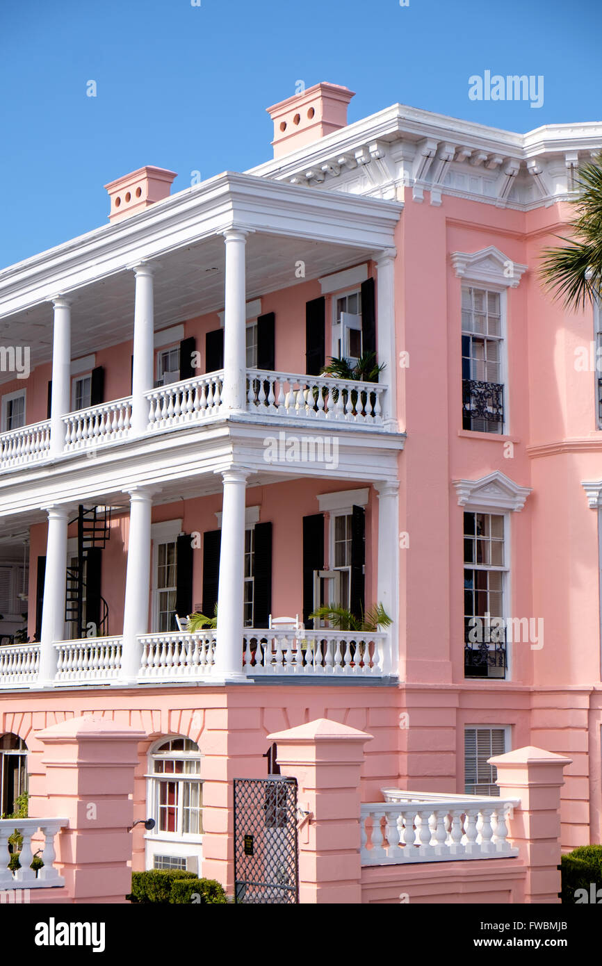 Colonial mansion in historic Charleston, South Carolina, USA Stock ...