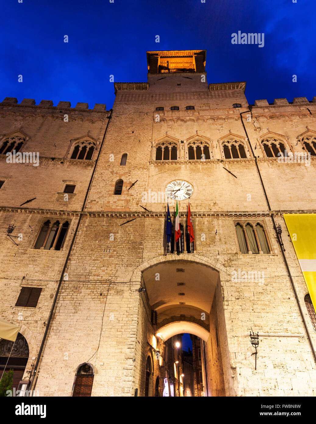 Architecture of Perugia at night Stock Photo - Alamy
