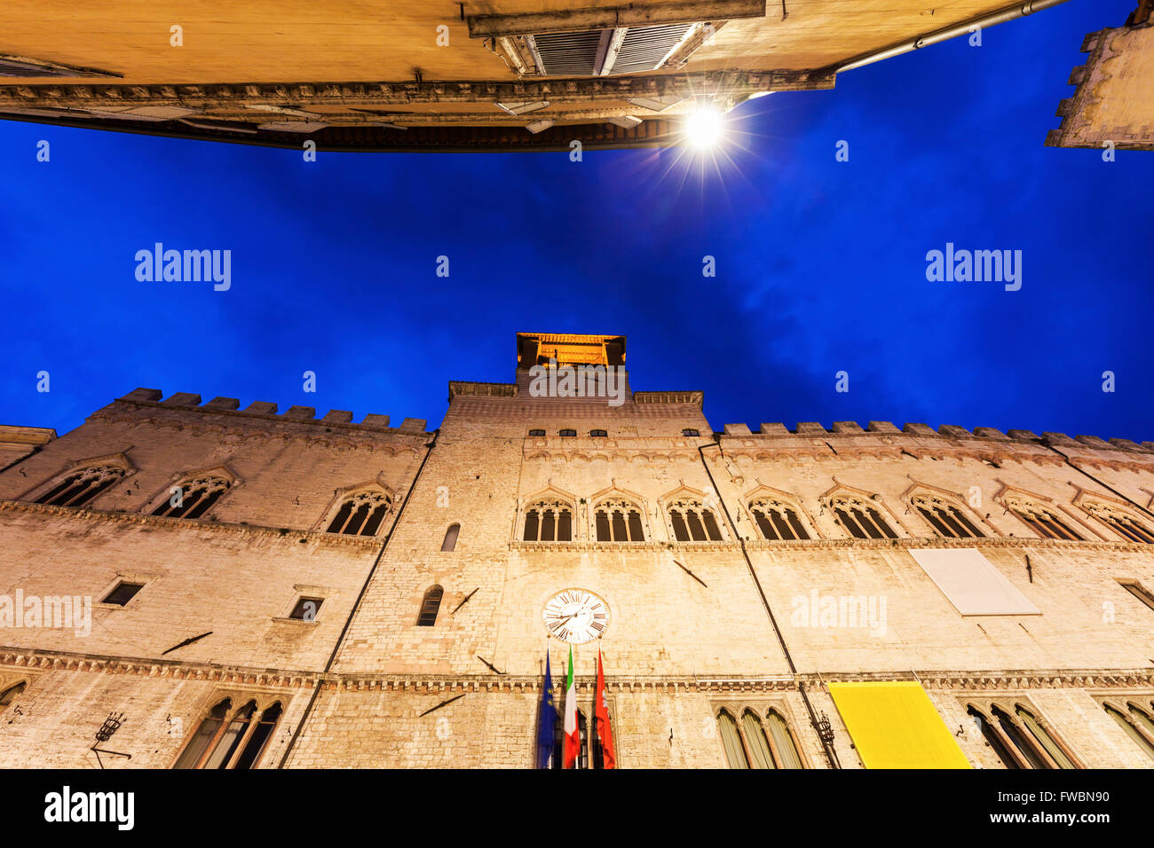 Architecture of Perugia at night Stock Photo - Alamy