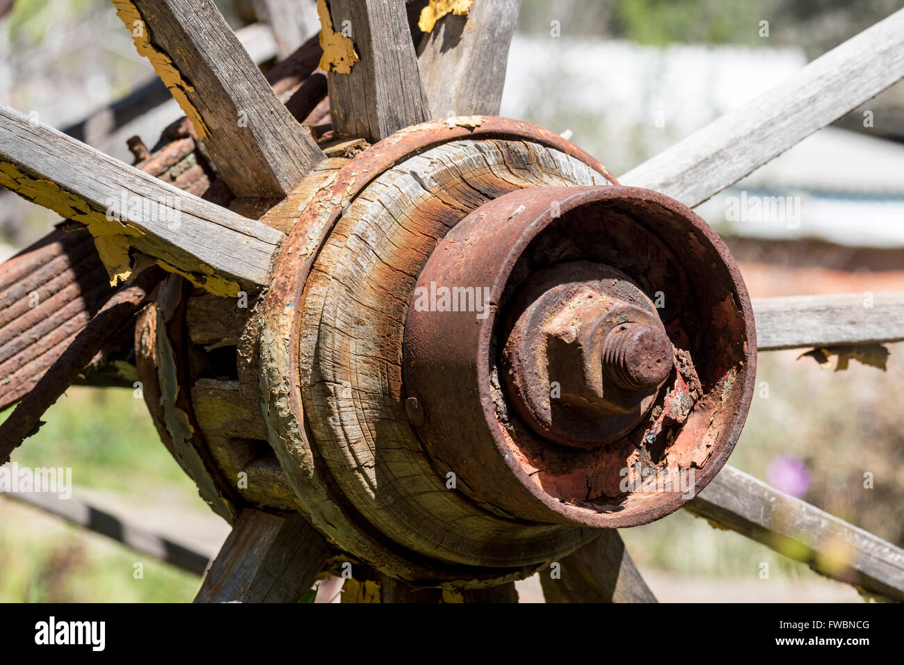 The rusty hub of an old wheel on a Portuguese farm Stock Photo - Alamy