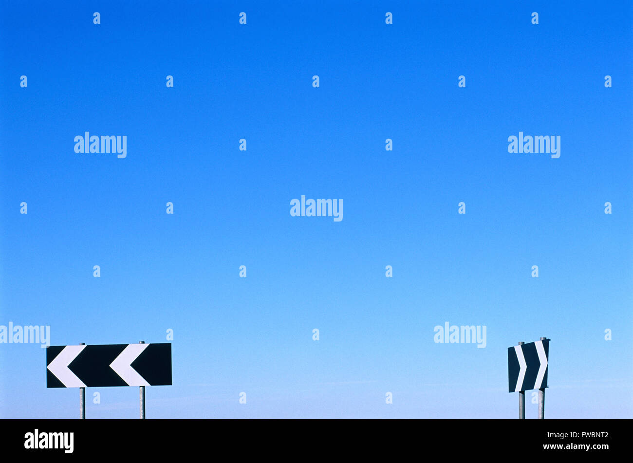 A directional sign on a road or highway indicating that drivers and ...