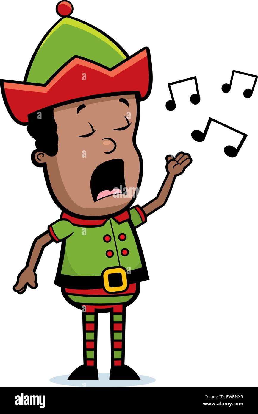 A cartoon Christmas elf singing a song Stock Vector Image & Art - Alamy