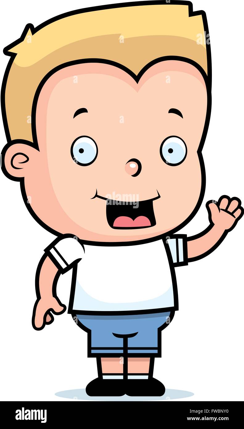 A happy cartoon toddler waving and smiling Stock Vector Image & Art - Alamy