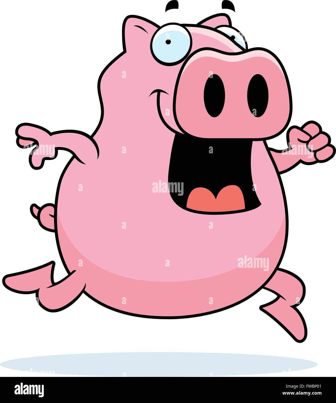 A happy cartoon pig running and smiling Stock Vector Image & Art - Alamy